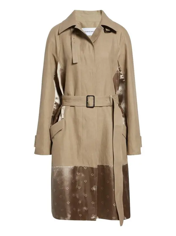 FERRAGAMO Belted Duster Coat - Safari