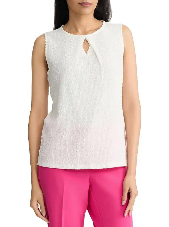 KASPER Keyhole Sleeveless Top - Lily White