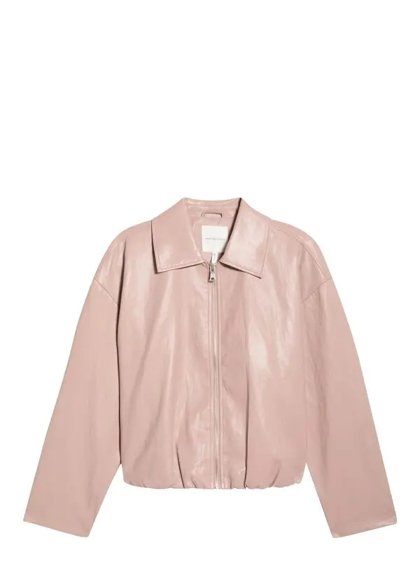 Avec Les Filles Faux Leather Zip-up Jacket - Desert Rose