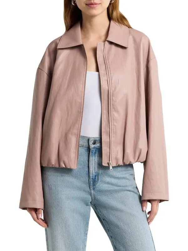 Avec Les Filles Minimalist Bomber Jacket - Desert Rose