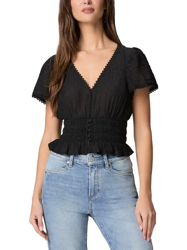 Paige Rive V-neck Top - Black