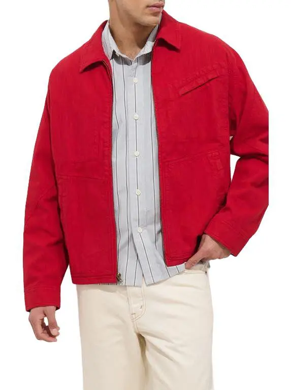 ALEX MILL Cotton Blend Twill Jacket - Chili Pepper