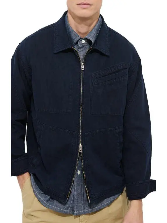 ALEX MILL Cotton Blend Twill Jacket - Dark Navy
