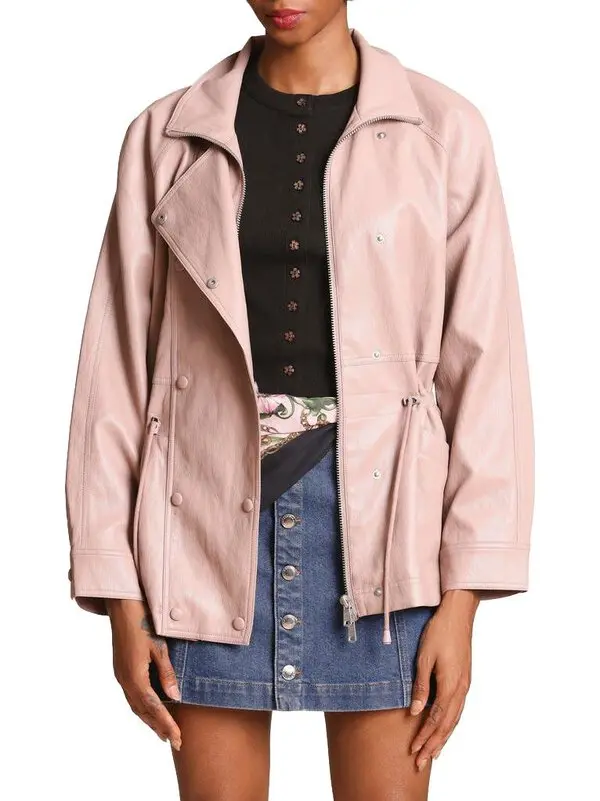 Avec Les Filles Faux Leather Anorak - Desert Rose