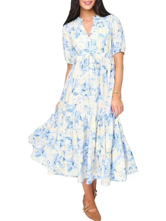 GIBSONLOOK Kira Floral Maxi Dress - Yellow Navy Floral
