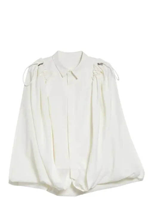 Sacai Suiting Button-up Cape Shirt - Off White