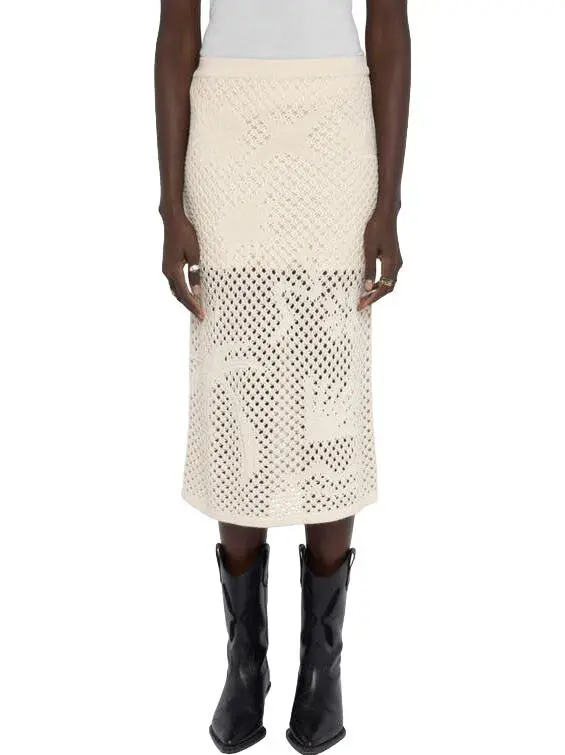 Zadig&Voltaire Soly Colin Linen & Cotton Jacquard Mesh Skirt - Ecru