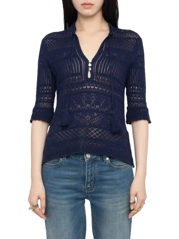 Zadig&Voltaire Open Stitch Shirt - Marine