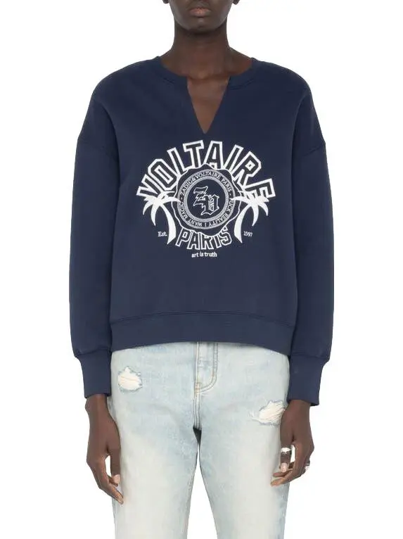 Zadig&Voltaire Graphic Cotton-blend Sweatshirt - Encre