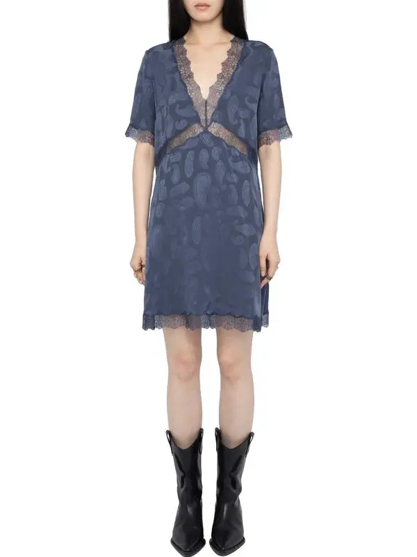 Zadig&Voltaire Redoxa Paisley Jacquard Mini Dress - Storm
