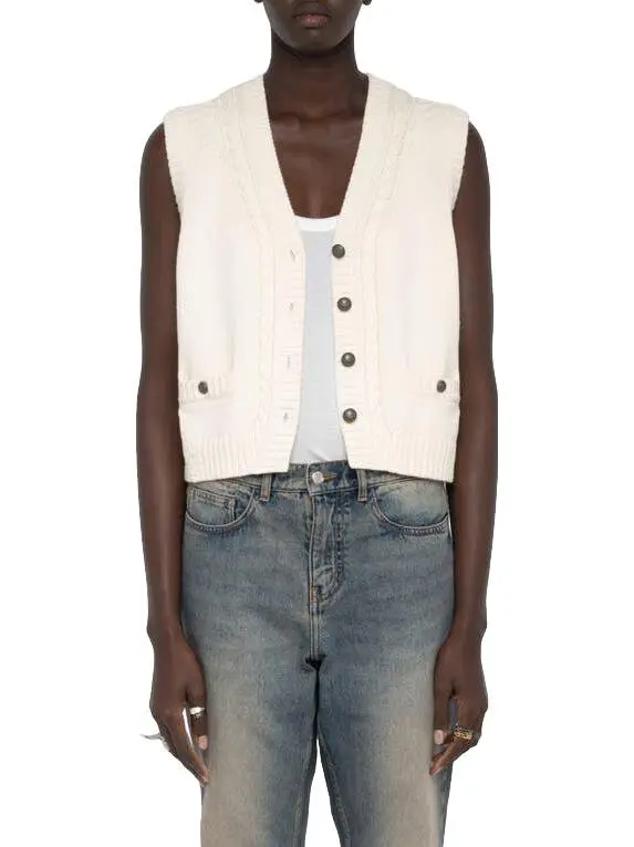 Zadig&Voltaire Cable Stitch Vest - Vanille