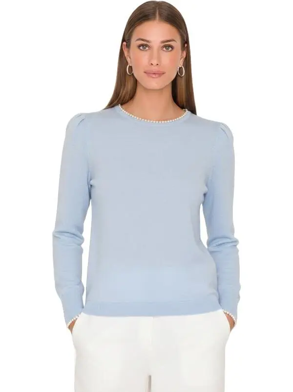 Generation Love Petunia Pearl Trim Sweater - Blue