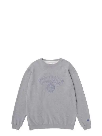 VOWELS Faded Collegiate Crewneck - Heather Grey