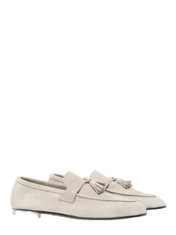 SCAROSSO Luisa Tassel Loafers - Sand - Suede