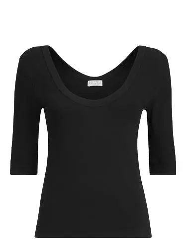 Brunello Cucinelli T-shirt With Monili - Black