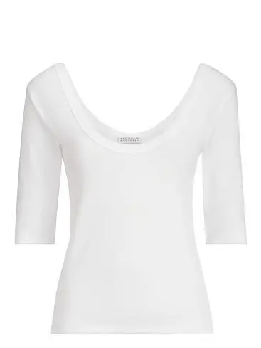 Brunello Cucinelli T-shirt With Monili - White