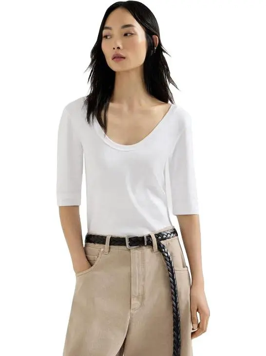 Brunello Cucinelli T-shirt With Monili - White