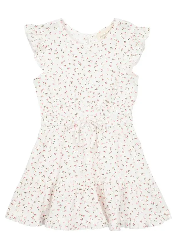 MABEL + HONEY Floral Gauze Smocked Dress - White
