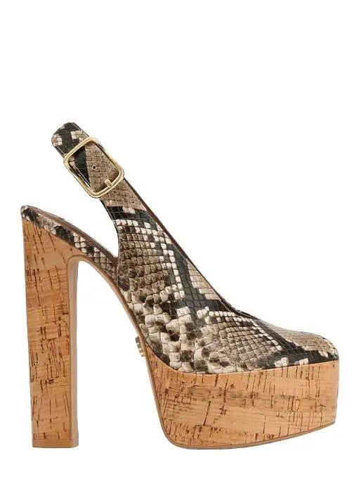 NAKED WOLFE Rare Platform Slingback Heels - Snake