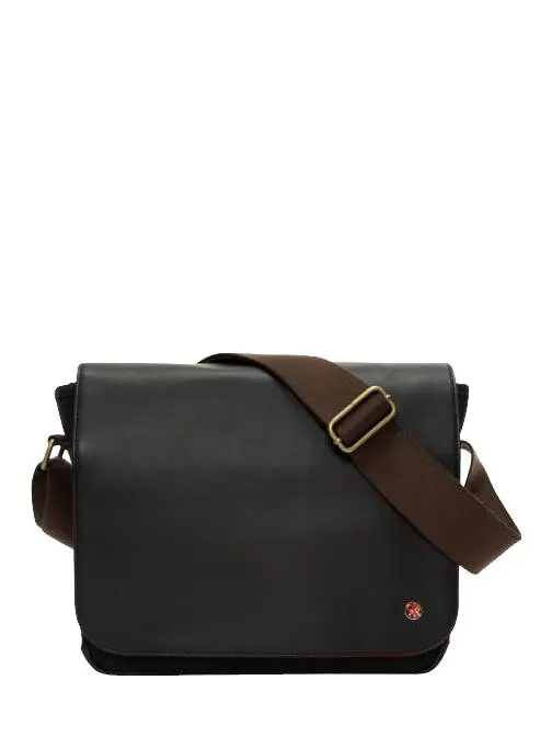 MANHATTAN PORTAGE Waxed Nylon Sheridan Messenger Bag - Black
