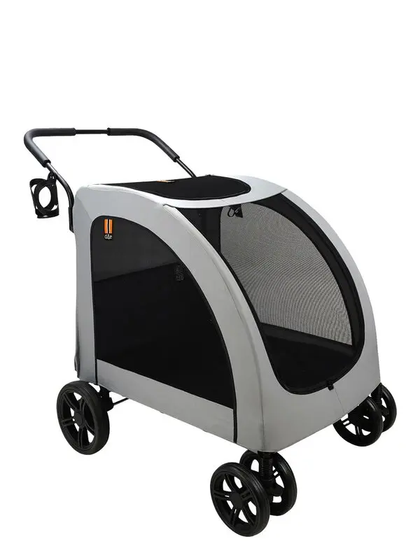 MY DUQUE Chester Pet Stroller With Rain Cover - Gray
