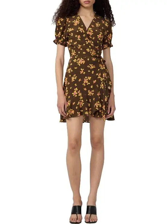 Diane Von Furstenberg Emilia Floral Wrap Minidress - Island Orchid