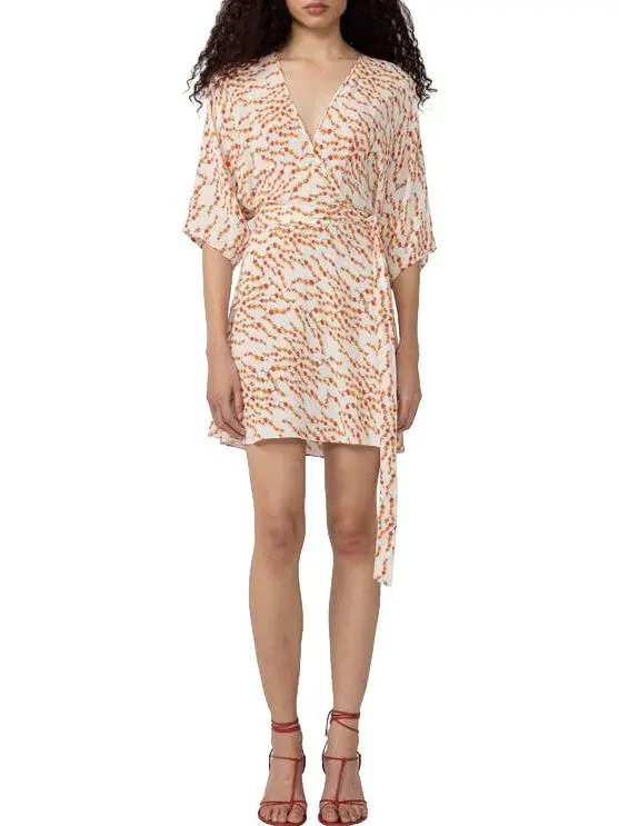 Diane Von Furstenberg Bonnie Print Faux Wrap Minidress - Mirage Ditsy