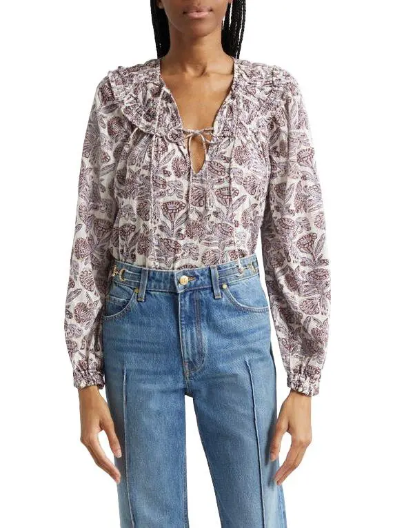 Ulla Johnson Florelle Silk Top - Purple Meadow