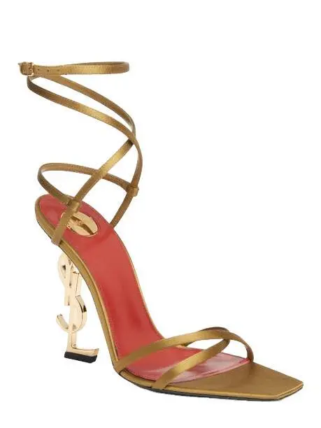 Saint Laurent Opyum Ankle Strap Sandal - Cuba Gold