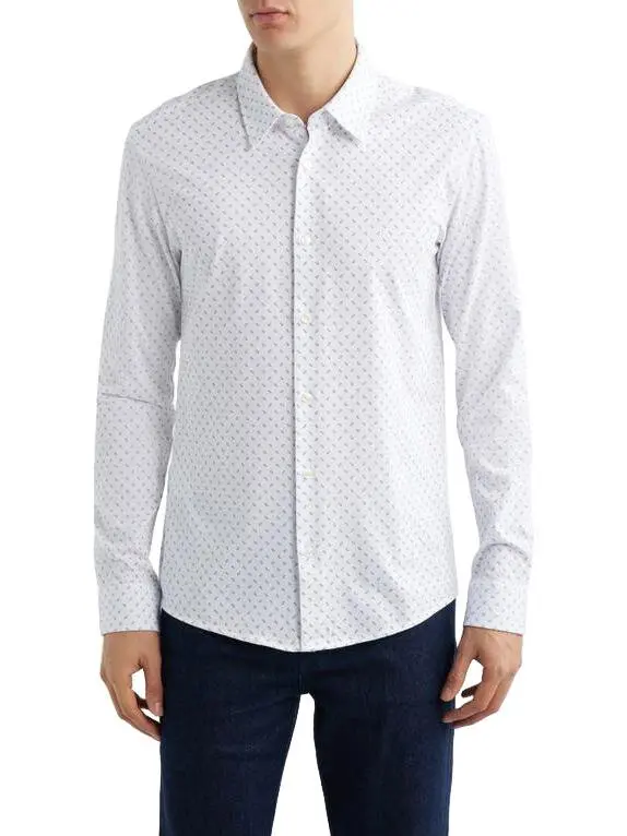 BOSS Roan Slim Fit Button-up Shirt - Light Purple