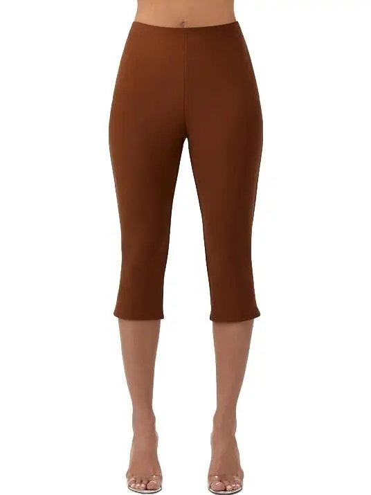 Naked Wardrobe Suiting Capri Pants - Dark Mocha