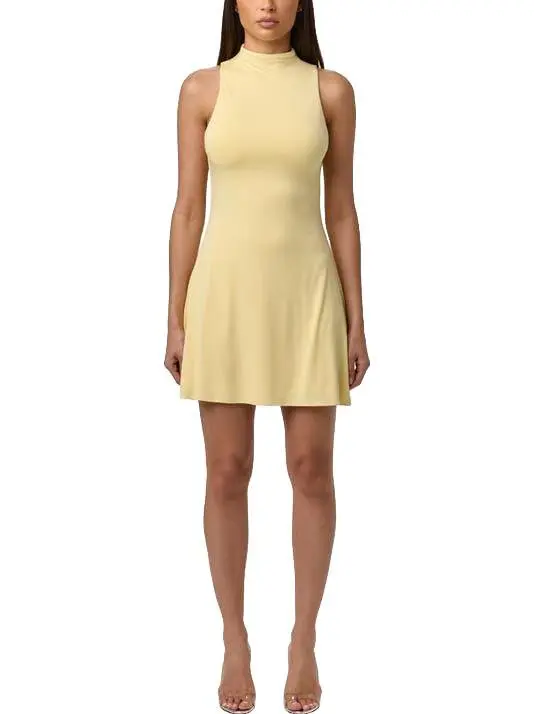 Naked Wardrobe Active Mock Neck Minidress - Buttercream