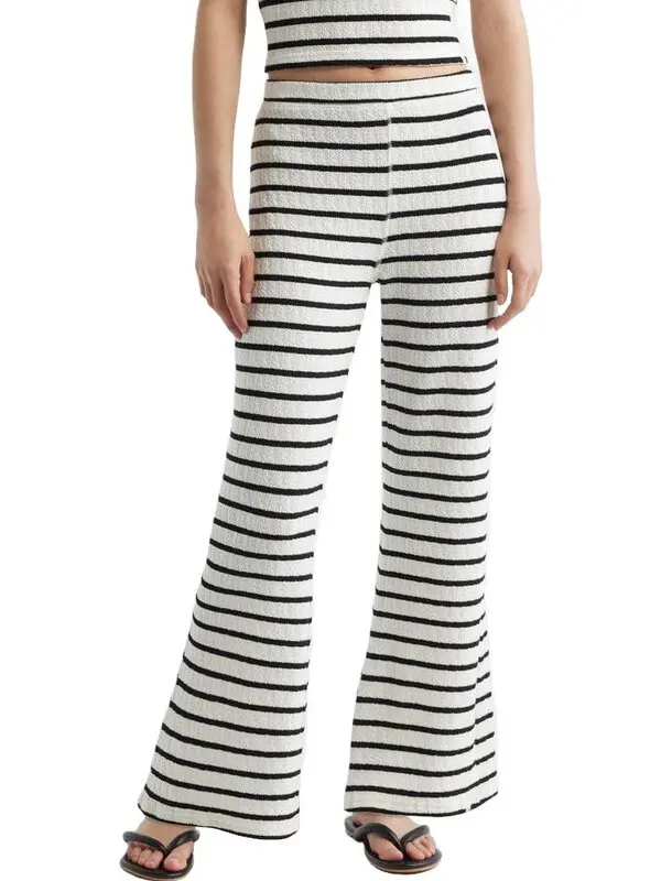 Rip Curl Bobbi Stripe Flare Pants - Black/off White