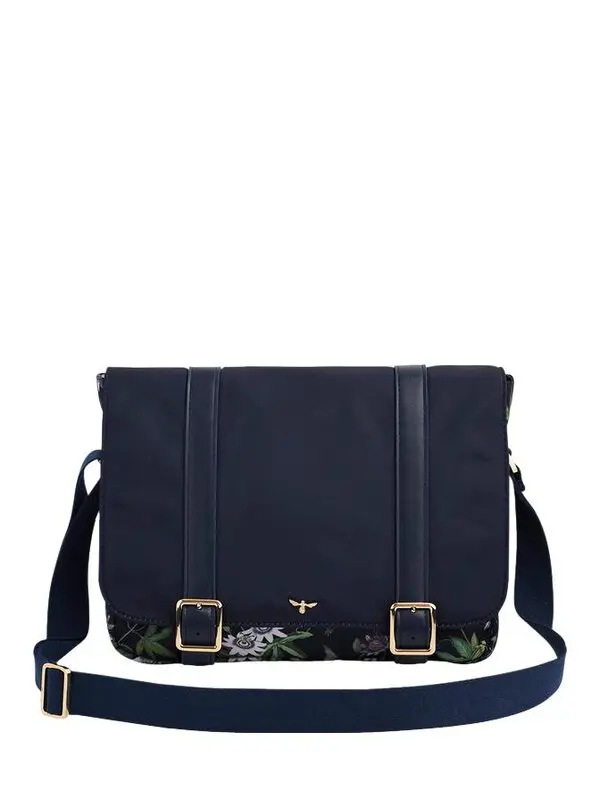FABLE ENGLAND Passion Flower Satchel - Navy