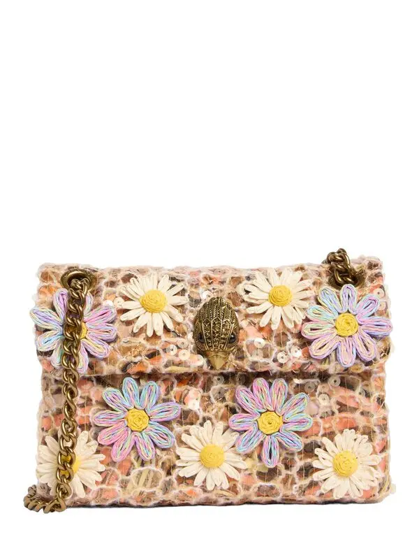 Kurt Geiger Mini Kensington Floral Convertible Shoulder Bag - Open Brown