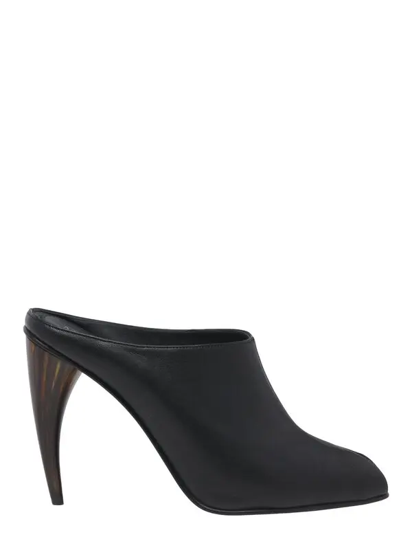 Alexander McQueen Horn Heel Mule - Black