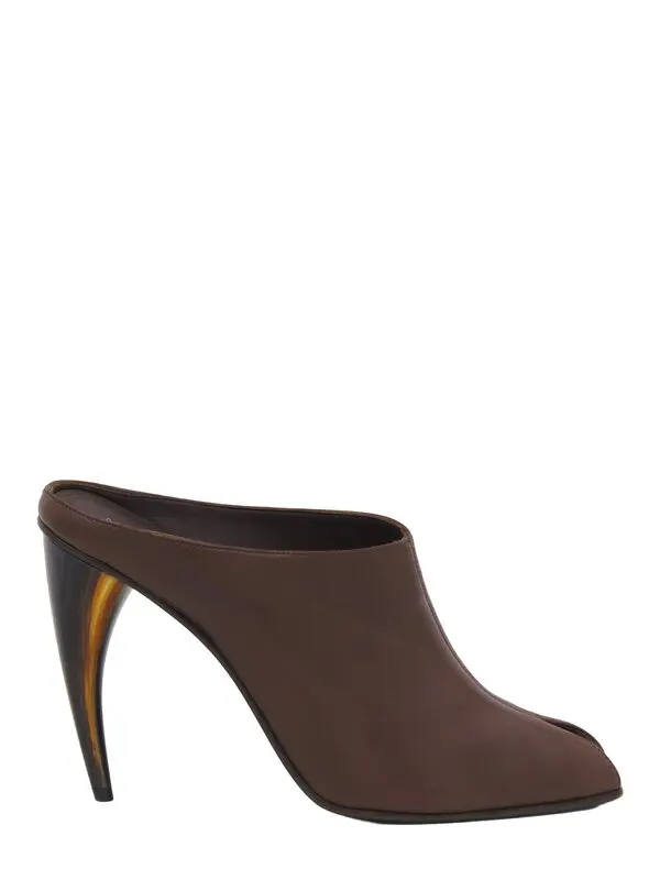 Alexander McQueen Horn Heel Mule - Brown