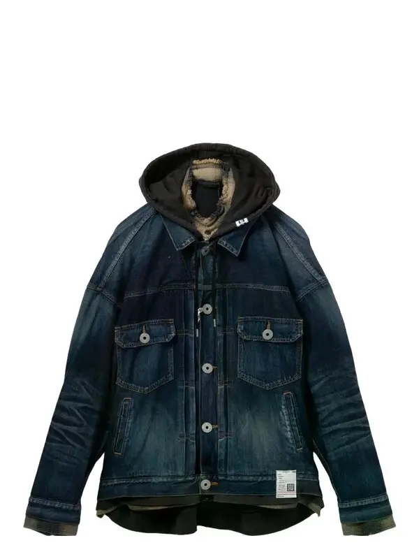 Mihara Yasuhiro Hooded Denim Jacket - Blue