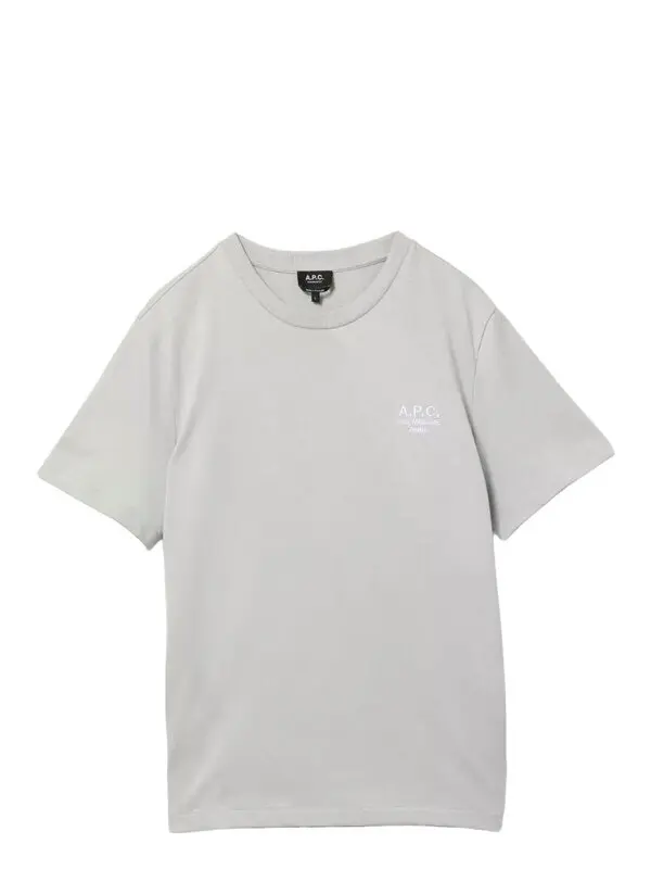 A.p.c. Logo-embroidered Round Neck T-shirt - Grey