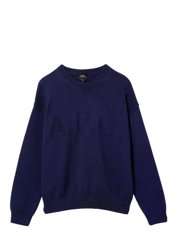A.p.c. Logo Crewneck Sweater - Blue