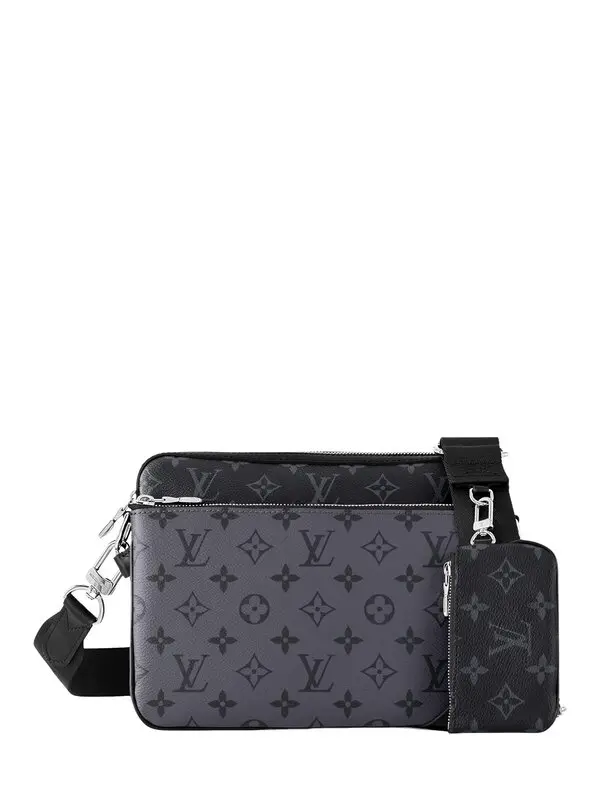 LOUIS VUITTON Trio Messenger Monogram Eclipse Reverse Canvas - Black