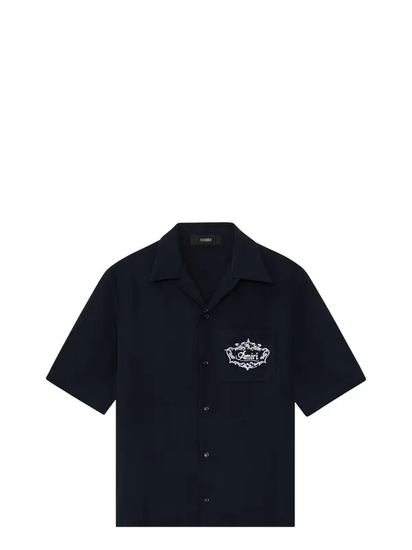 Amiri Chateau Crest Camp Shirt - Black