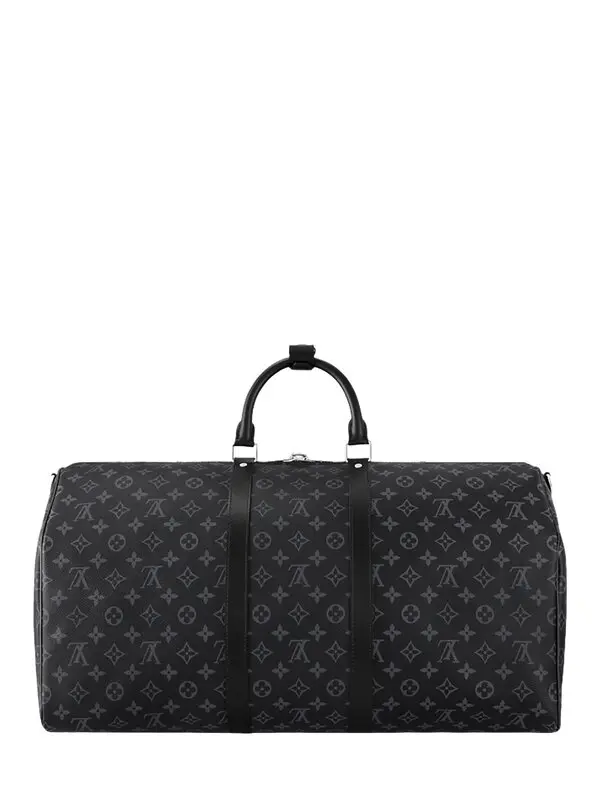 LOUIS VUITTON Keepall Bandoulière 55 Monogram Eclipse Canvas - Black