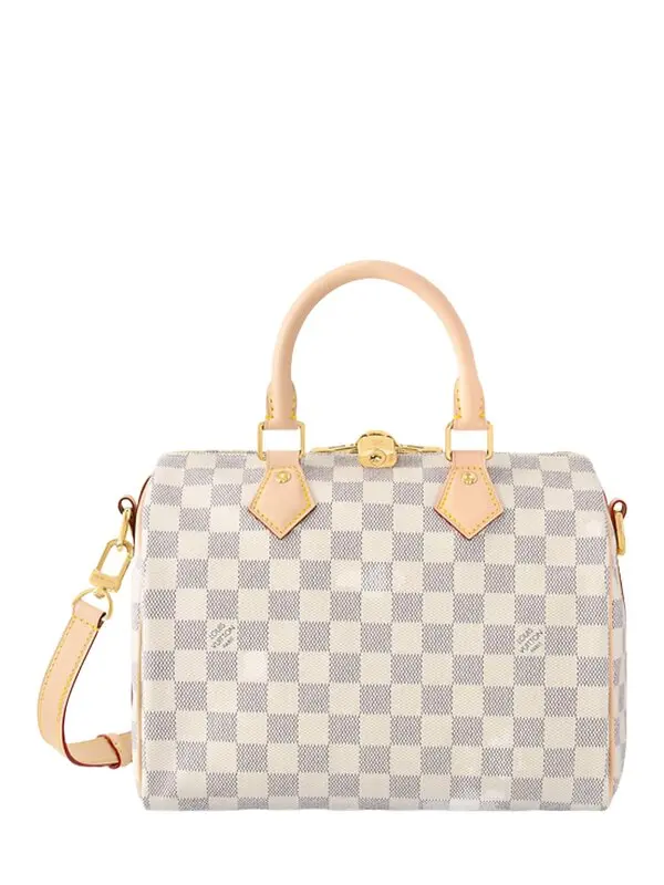 LOUIS VUITTON Speedy Bandouliere 25 Damier Azur Canvas - White