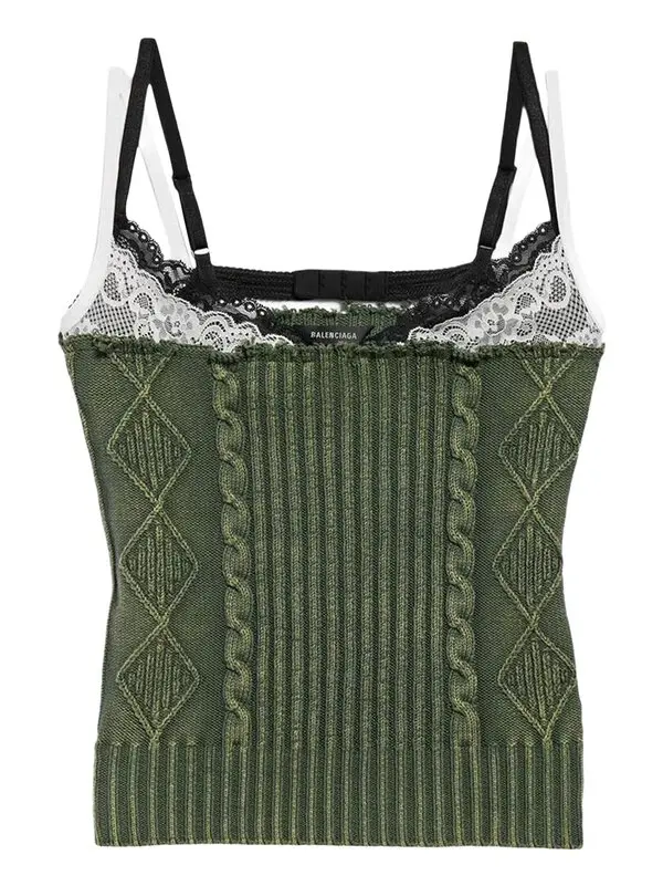 Balenciaga Patched Tank Top - Green
