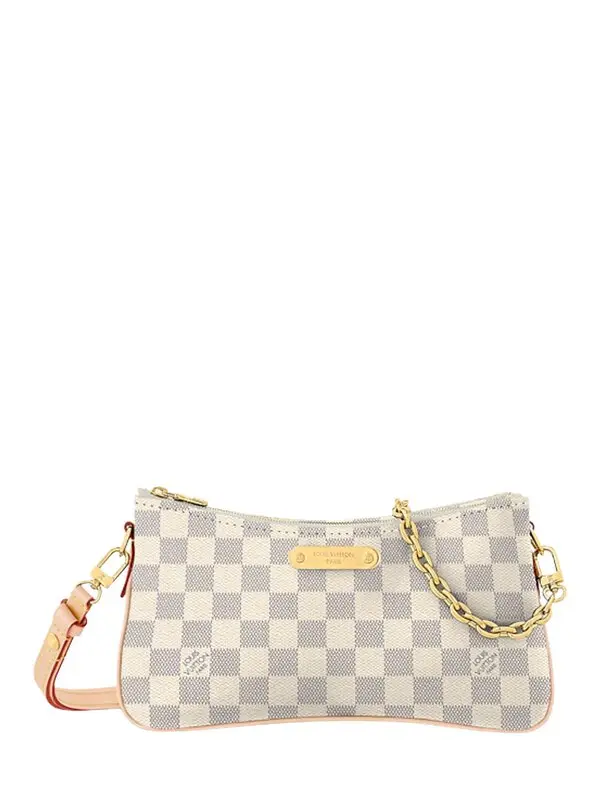 LOUIS VUITTON Pochette Liv Damier Azur Canvas - White