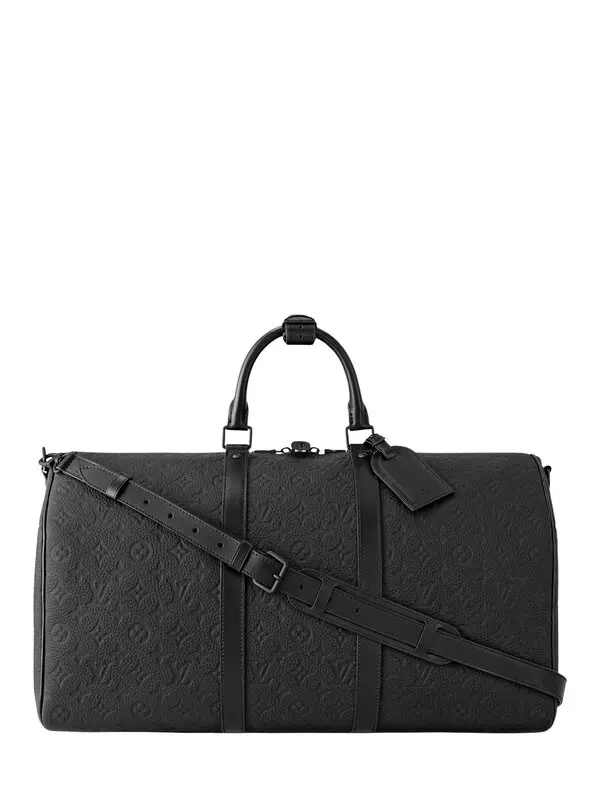 LOUIS VUITTON Keepall Bandoulière 50 Embossed Cowhide - Black