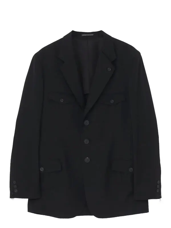 YOHJI YAMAMOTO POUR HOMME Double Left Lapel Jacket - Black