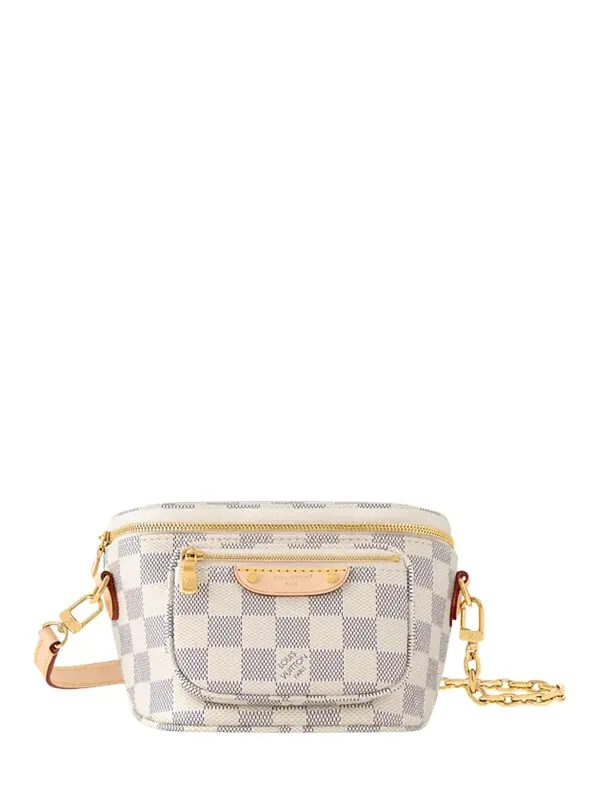 LOUIS VUITTON Mini Bumbag Damier Azur Canvas - White