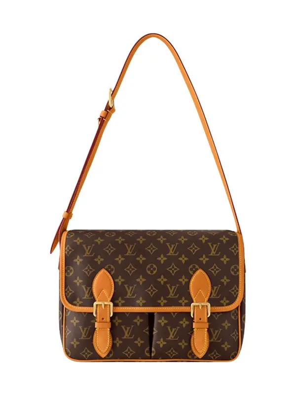LOUIS VUITTON Satchel Messenger Bag In Monogram Canvas - Brown
